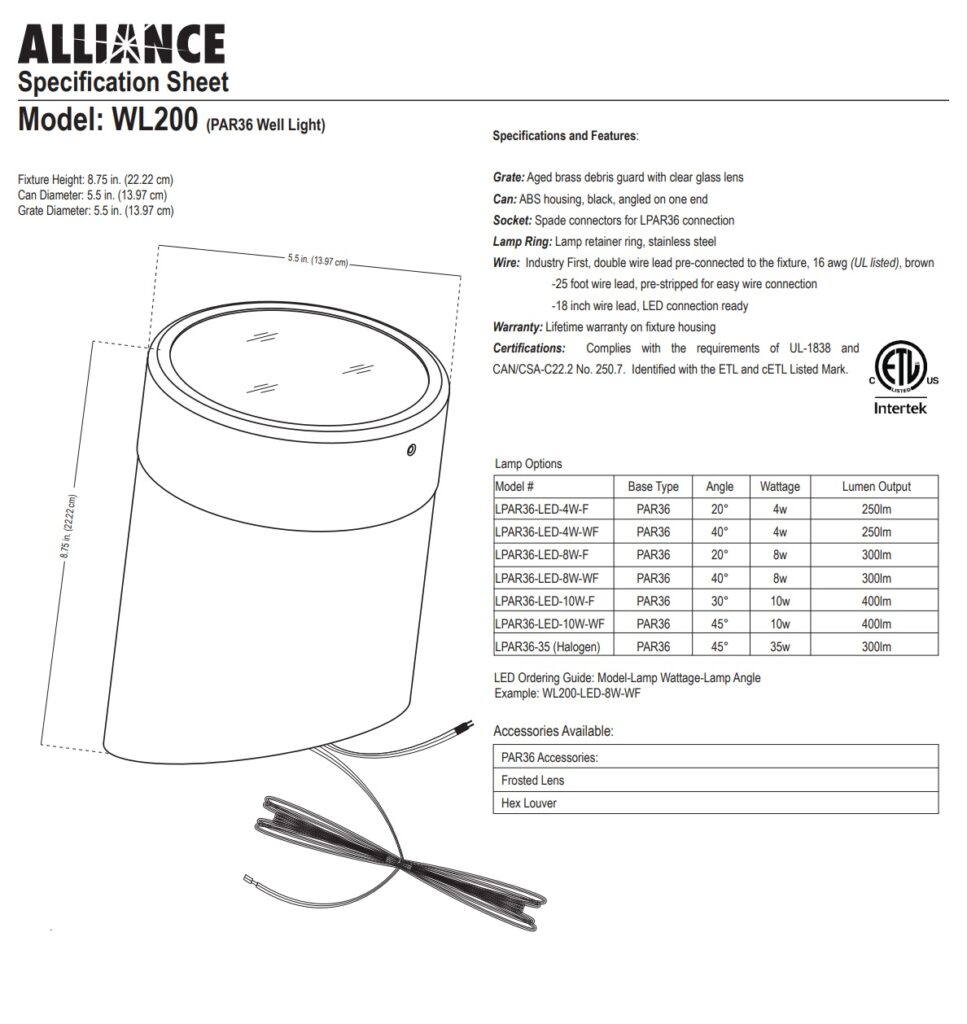 Alliance WL200 Well Light | The Pond & Rock Shop